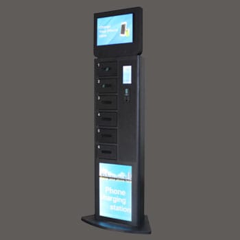 Pay To Use Mobile Phone Charging Stations with Digital Screens