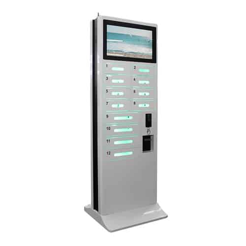 12 Locker Coin/Cashless Operated Mobile & Tablet Charging Station